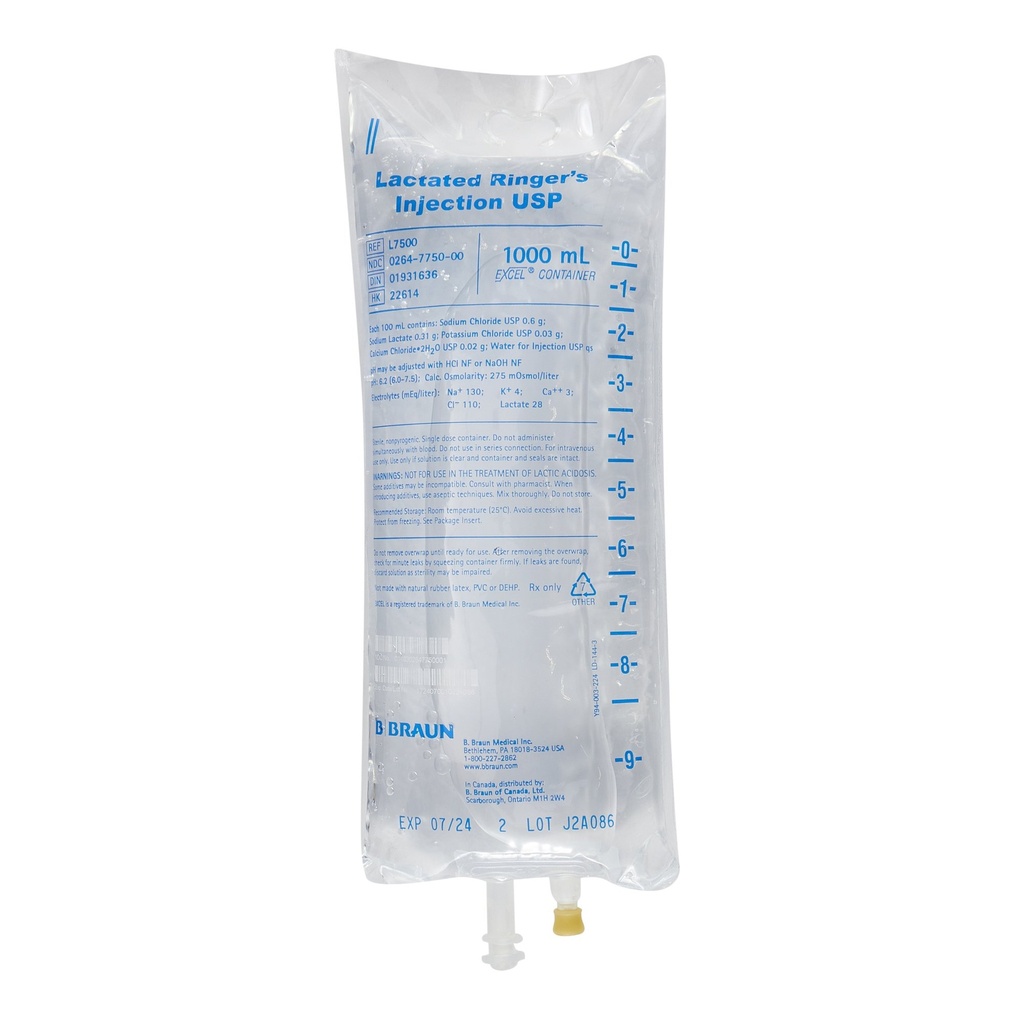 Lactated Ringers IV Solution | 1000mL Flexible Bag | My Website